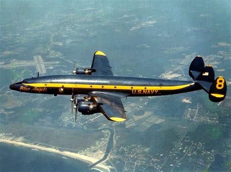 Blue Angels Lockheed C 121 In Flight 1968 Us Navy Blue Angels