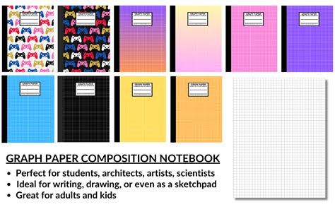 Baseball Graph Paper Composition Notebook Graphing Paper Grid Paper Notebook Quad Ruled 4 X