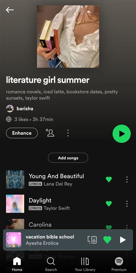 Literature Girl Summer Spotify Playlist Canzoni Musica Cose