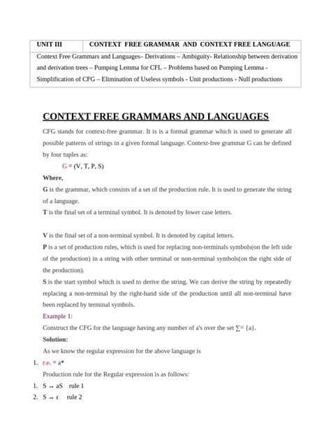 Unit Iii Pdf Parsing Formalism Deductive