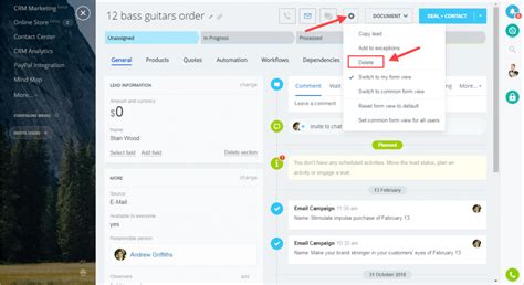 Delete CRM Elements Bitrix Support
