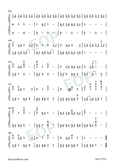 送别 钢琴块2 改编版双手简谱预览 Eop在线乐谱架