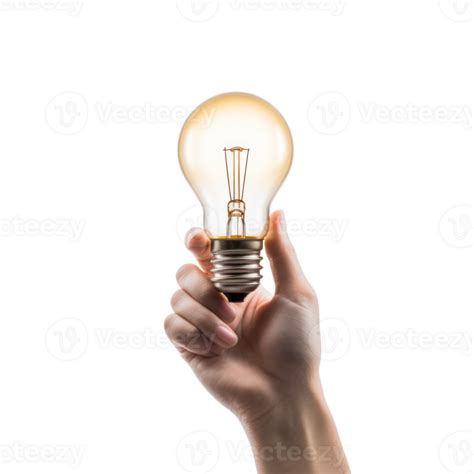 Hand Holding Glowing Vintage Light Bulb Incandescent Edison Lightbulb