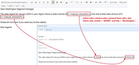 Sqlmessenger User Manual Designing The Body Template