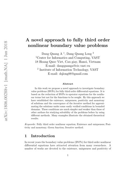 Pdf A Novel Approach To Fully Third Order Nonlinear Boundary Value Problems