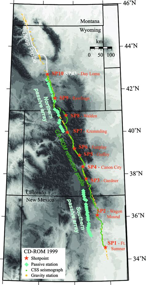 Index Map Of The Cd Rom Seismic Experiments After Snelson Et Al Download Scientific Diagram