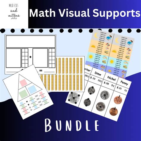 Elementary Math Visual Supports And Graphic Organizer Growing Bundle 5