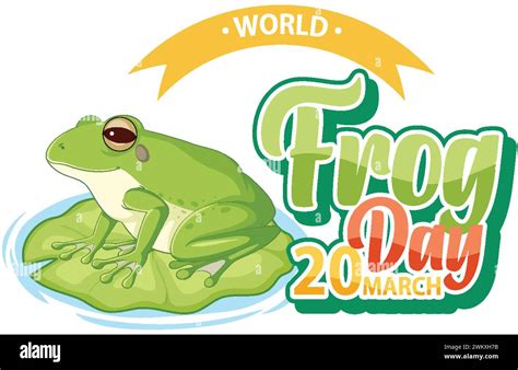 Colorful Vector Celebrating World Frog Day On March 20th Stock Vector
