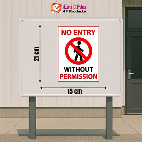 ⚠️ Indicatoare 🛑 Indicator Sign No Entry Without Permission Sticker