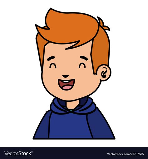 Happy Little Boy Comic Character Royalty Free Vector Image