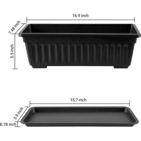 Large Rectangular Planter Plastic Liner Set Of 2 Liners For Large Veg