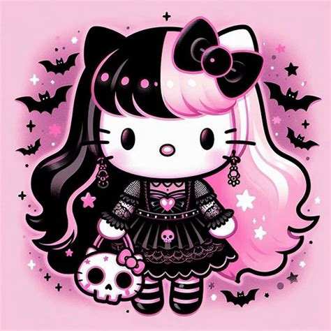 Gothic Hellokitty Goth Hellokittygirl Kawaii Kawaiigoth Cute Vampire Hello Kitty