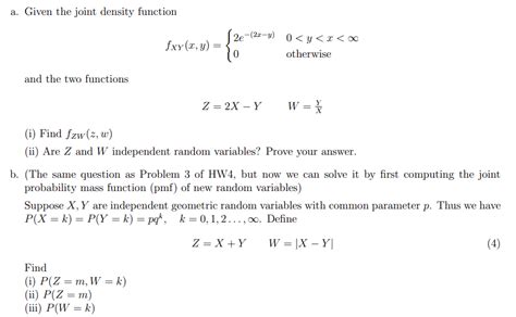 Solved A Given The Joint Density Function Chegg