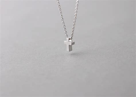 Tiny Cross Necklace Sterling Silver