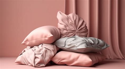 Piles Multiple Pink Pillow On A Gray Background Backgrounds  Free