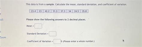 Solved This Data Is From A Sample Calculate The Mean