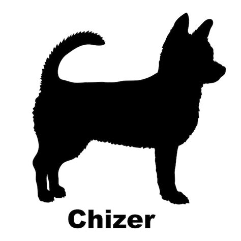 Silhueta De Cão Cão Chizer Raças Logo Cão Monograma Logo Vetor Vetor