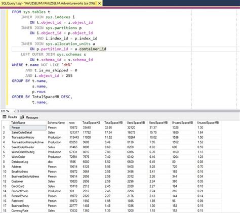 Sql Serverda Tablo Boyutlarını Görmek Sql Server Eğitimleri