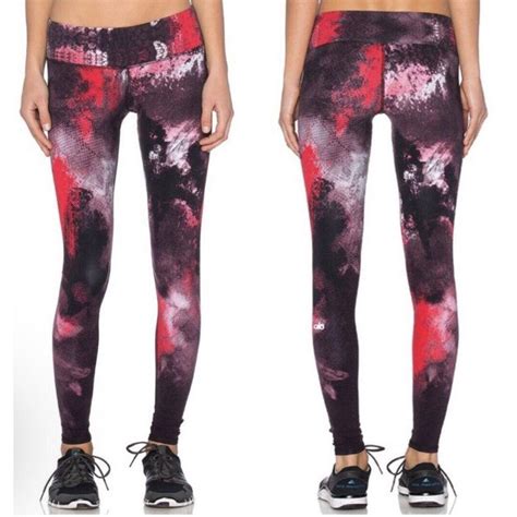 Alo Airbrush Leggings In Ruby Red Smoke Print Size Depop