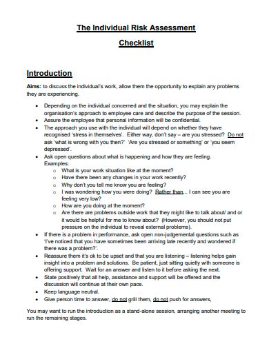 Free 33 Individual Checklist Samples In Pdf Ms Word