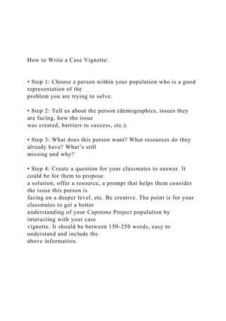 How To Write A Case Vignette Step Choose A Person DOCX