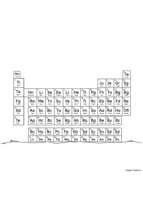 Periodic Table Of Elements Coloring Page