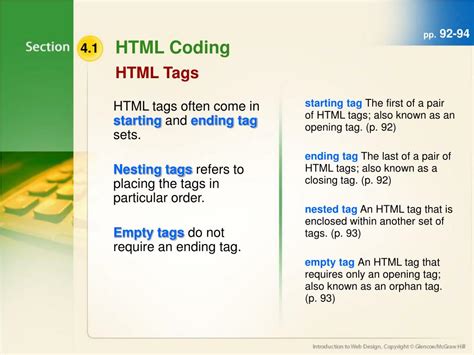 PPT Section Format HTML Tags Identify HTML Guidelines Section PowerPoint Presentation