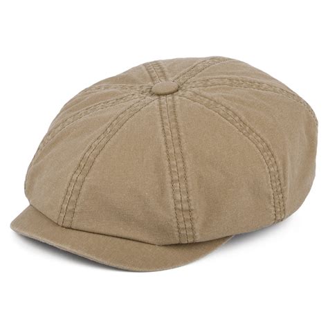 Gorra Newsboy Hatteras De Algodón Orgánico Efecto Lavado De Stetson
