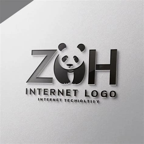Logo Design For Zmh Minimalistic Panda Symbol For The Internet Industry