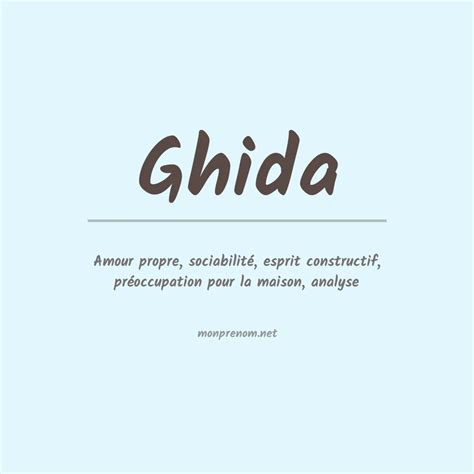 Signification Du Prénom Ghida