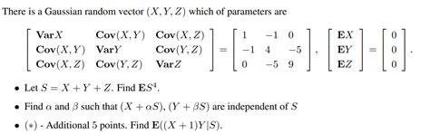 Solved There Is A Gaussian Random Vector X Y Z Which Of Chegg