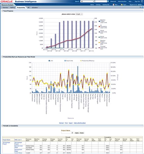Primavera P6 Analytics Screen Grabs