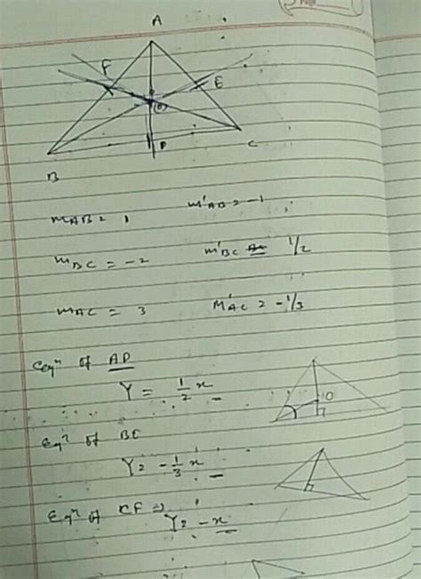 the slopes of the three sides of a triangle pqr are 1 2 and 3 if the orthocentre of the