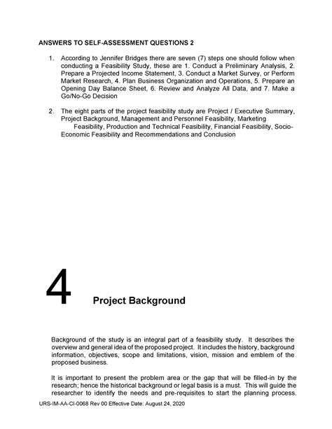 project background answers to self assessment questions 2 according