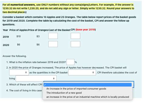 Solved For All Numerical Answers Use ONLY Numbers Without Chegg Com