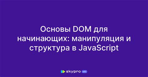 Основы DOM для начинающих манипуляция и структура в JavaScript