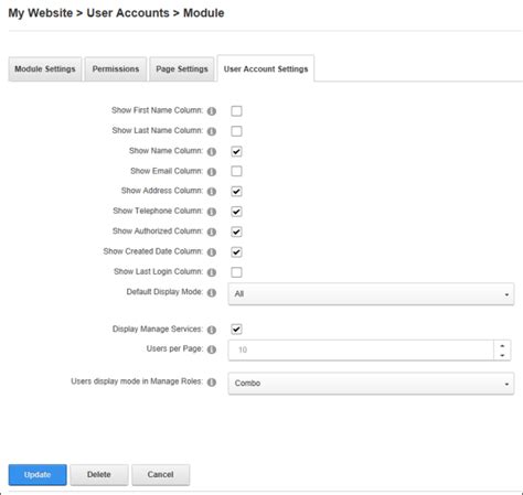 Configuring User Account Settings
