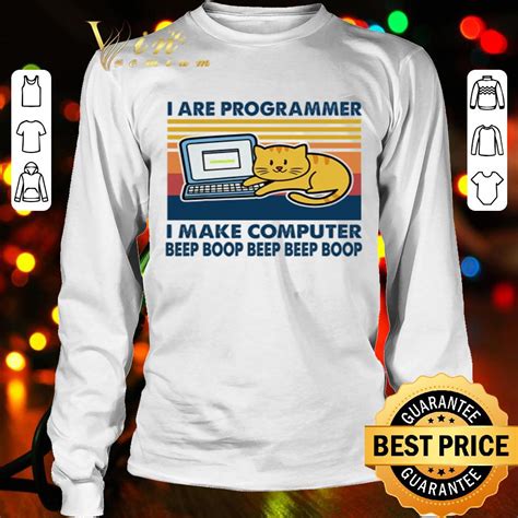 Cat I Are Programmer I Make Computer Beep Boop Vintage Shirt Hoodie