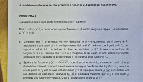 Soluzioni Prova Di Matematica Maturità 2025 Problemi E Quesiti