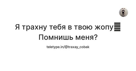 Я трахну тебя в твою жопу Помнишь меня Teletype