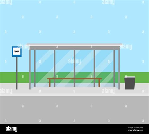 Bus Stop Front View Vector Illustration Eps 10 Stock Vector Image