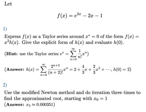 Solved Let F X 2x 2x 1 1 Express F X As A Taylor