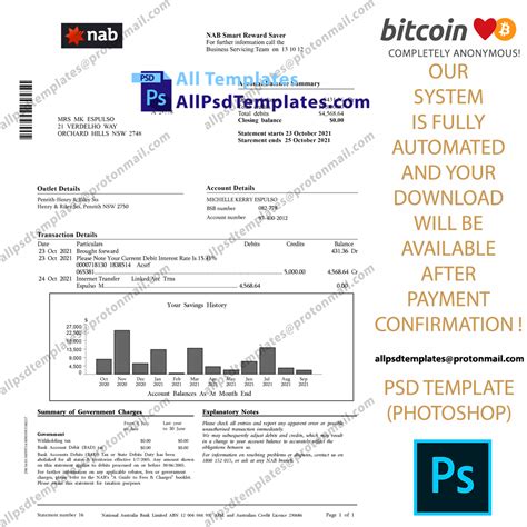 Canada Nab Statement Template All Psd Templates