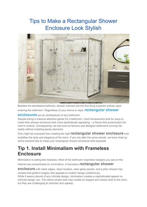 Ppt Tips To Make A Rectangular Shower Enclosure Look Stylish Powerpoint Presentation Id 11737207