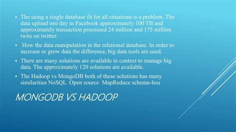 Mongodb And Hadoop Handling For Big Data Pptx Databases Computer