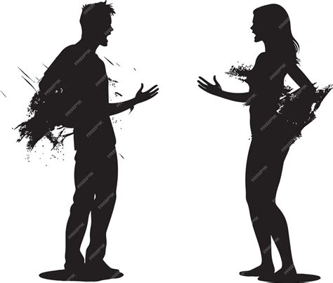 Fierce Fracas Man And Woman In Anger Logo Temper Tango Vector Icon For