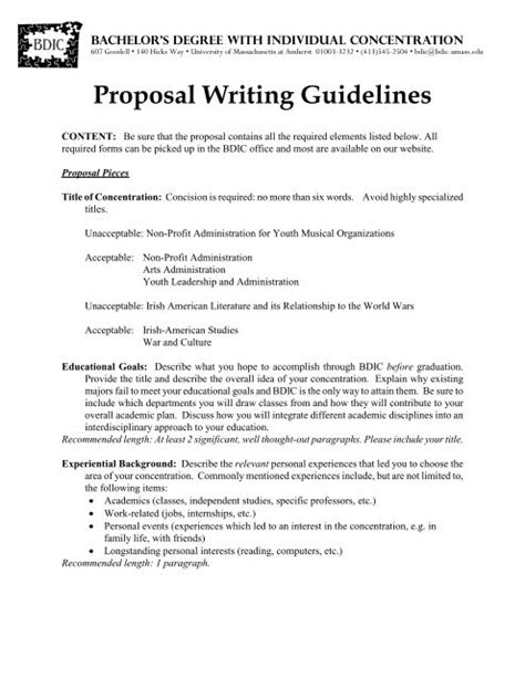 Proposal Writing Guidelines Bdic
