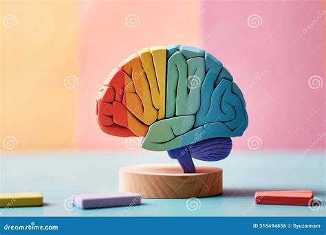 Neurodiversity Colorful Brain Model Brainstorming Creative Thinking Sign Human Mind Symbol