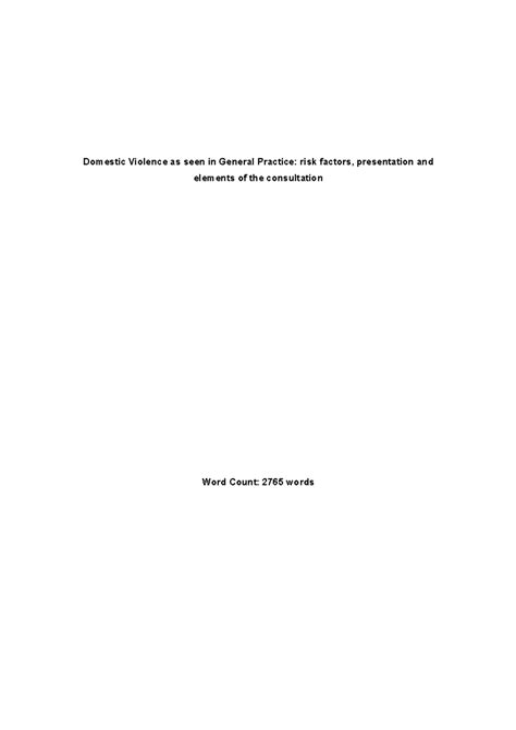 Gender Based Violence Essay Domestic Violence As Seen In General