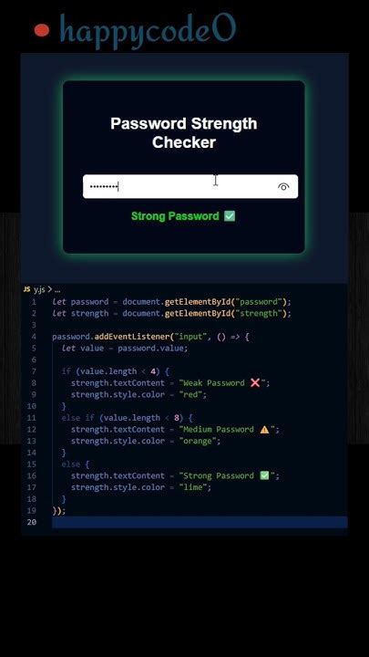 Build A Password Strength Checker Using Html Css Javascript